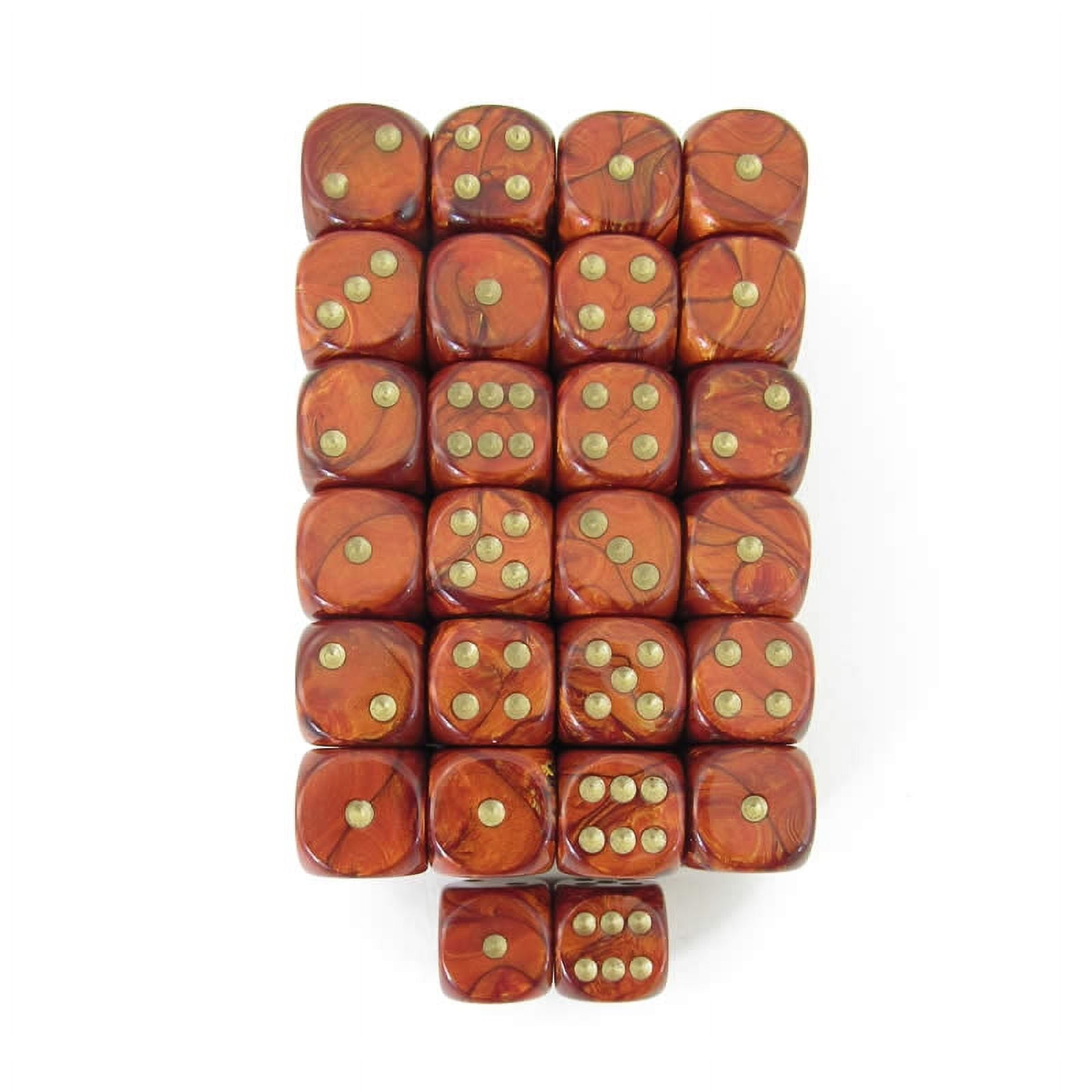 Scarlet Scarab Dice with Gold Pips 16mm (5/8in) D6 Pack of 50 ...