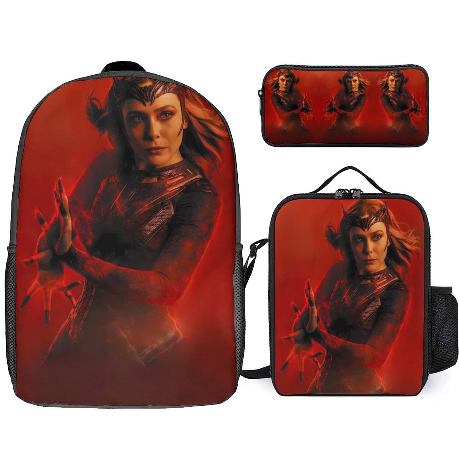 Scarlet-Witch 3Pcs Backpack Set, 17 Inch Large Capacity Unisex Daypack ...