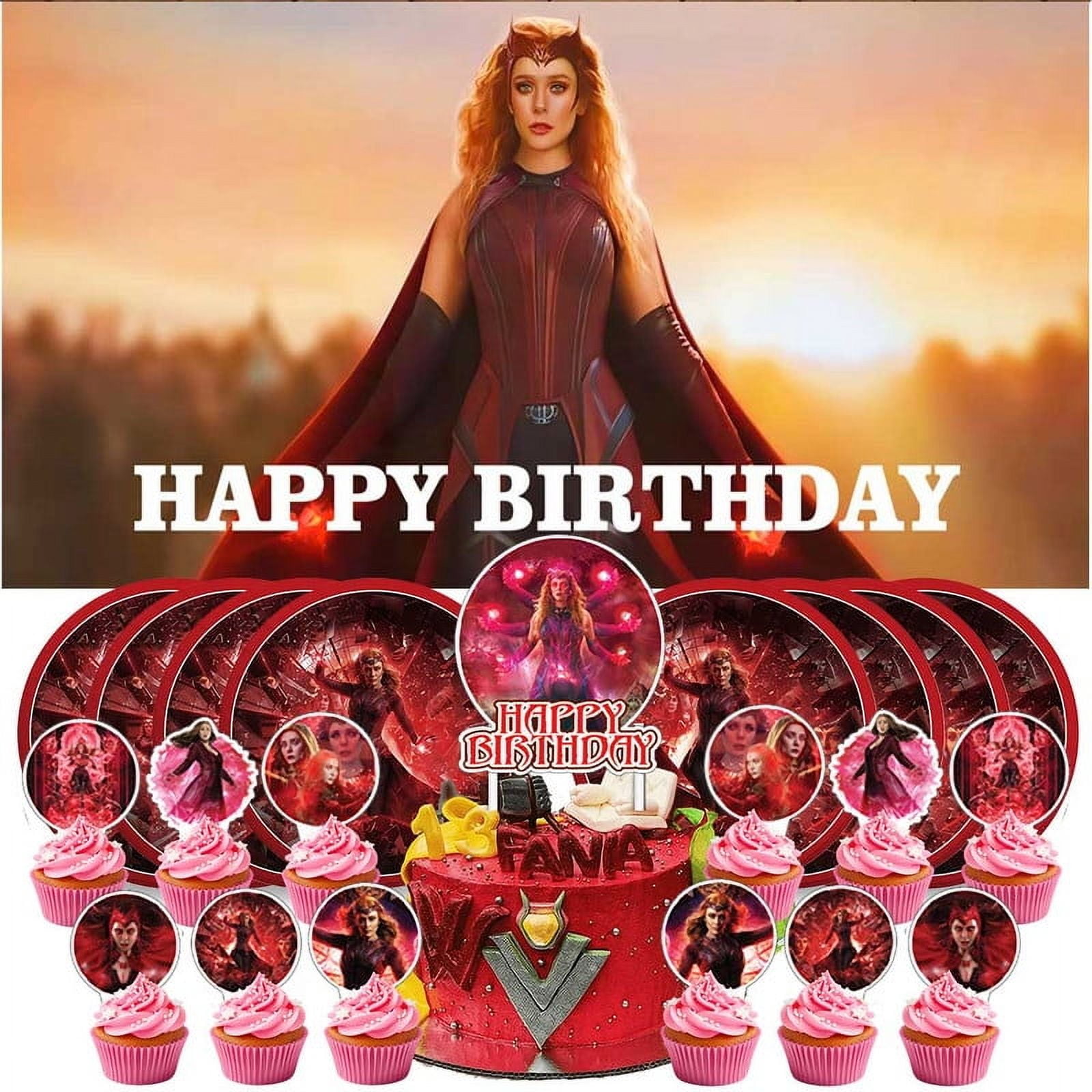 Scarlet Witch Birthday Party Supplies Balloons Plates Decoration Cake ...