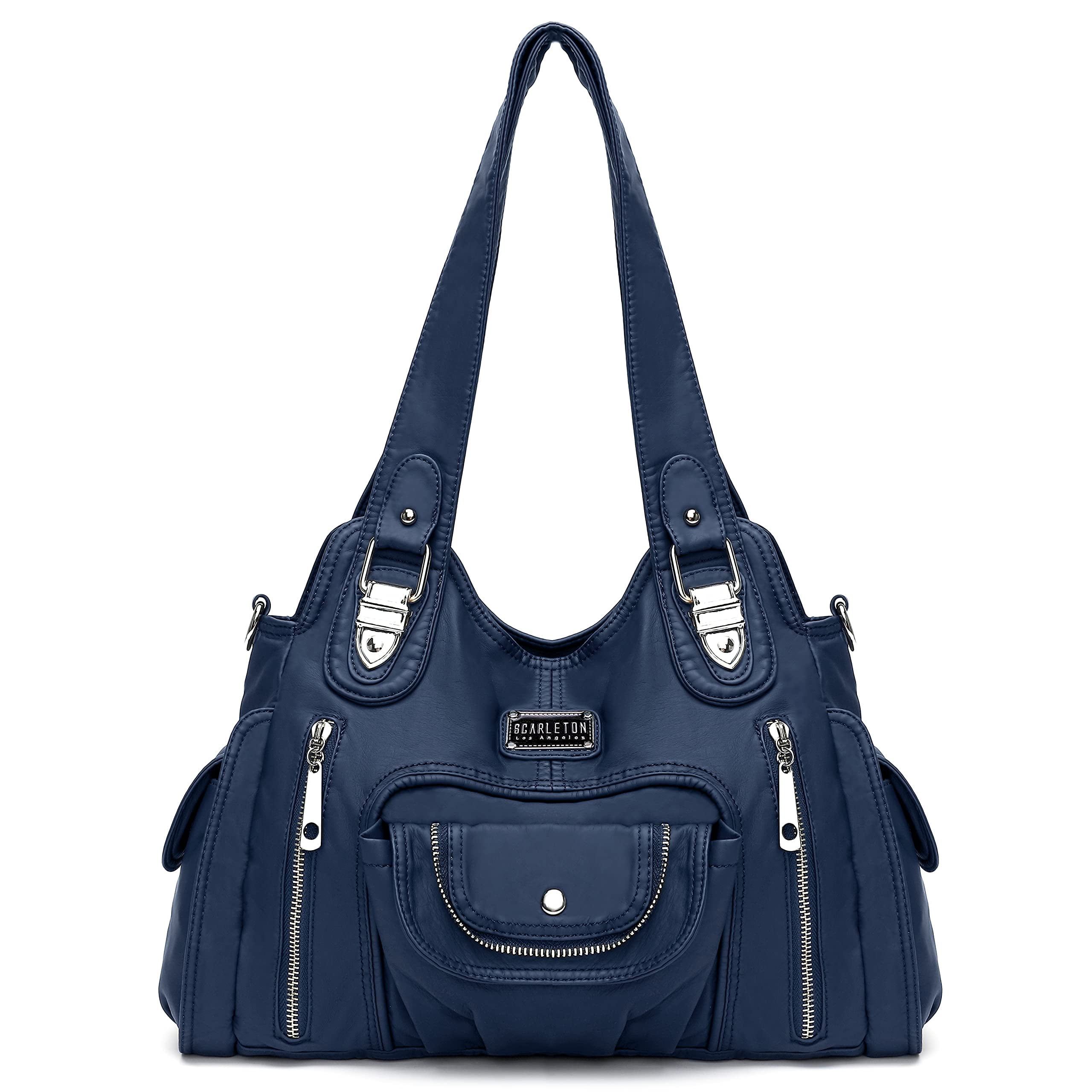 Scarleton Vegan Shoulder Satchel Handbag for Women, Decorative Zippers ...