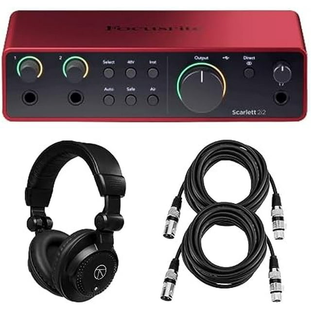 Scarlett 2i2 4th Gen 2x2 USB Audio Interface Bundle with Headphones and ...