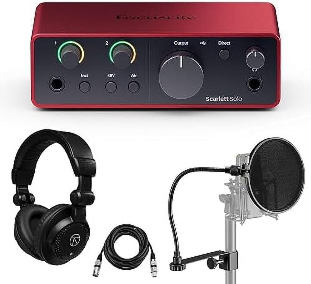 Scarlett Solo 4th Gen USB Audio Interface & Software, Bundle with ...