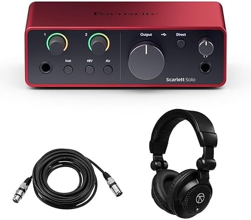 Scarlett Solo 4th Gen USB Audio Interface with Software Suite, Bundle ...