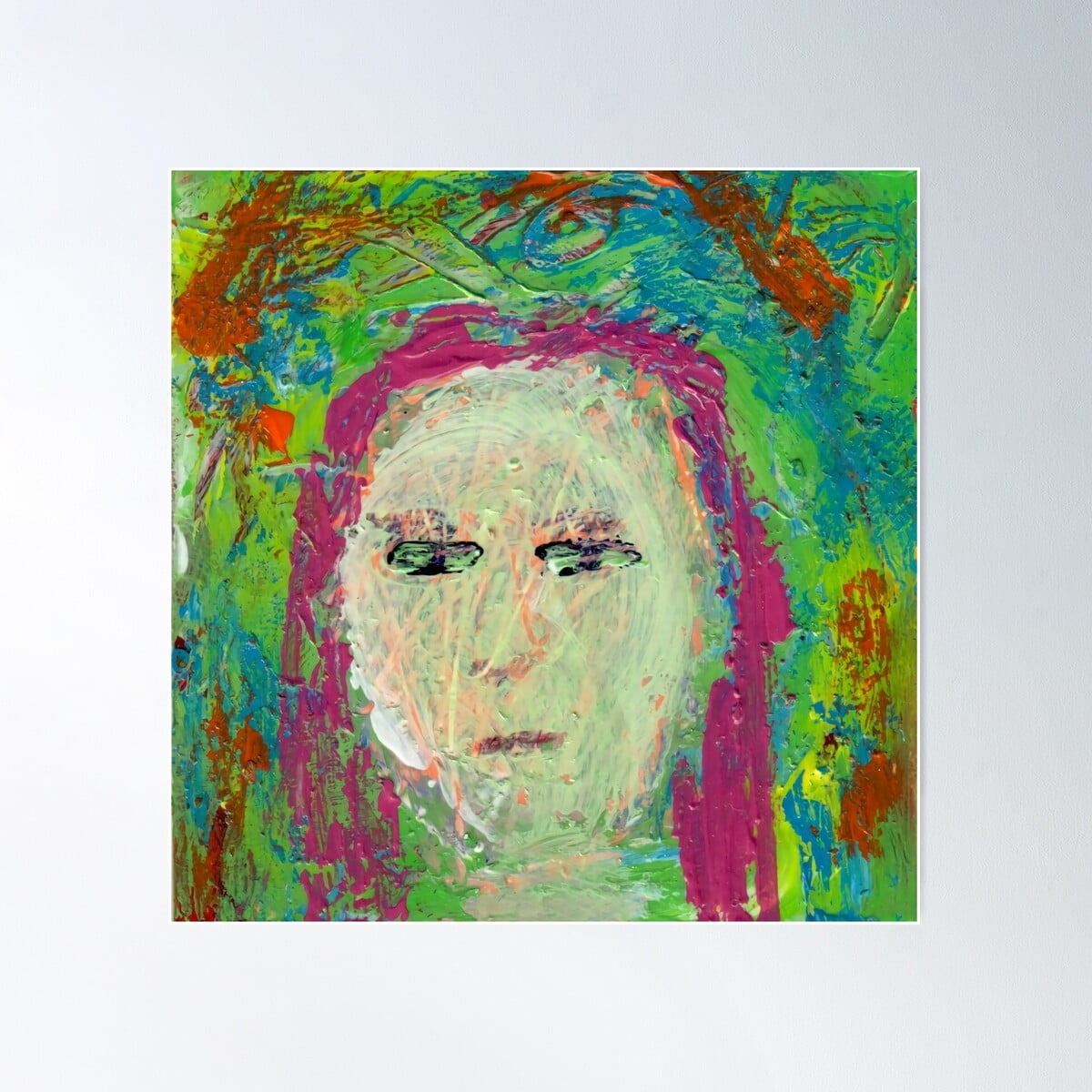 Scars From Another Life Abstract Woman'S Face Poster Wall Art, Modern ...