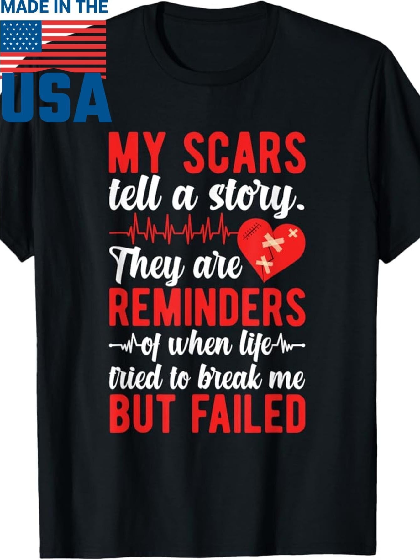 Scars Story Heart Surgery Survivor T-Shirt - Empowering Resilience ...