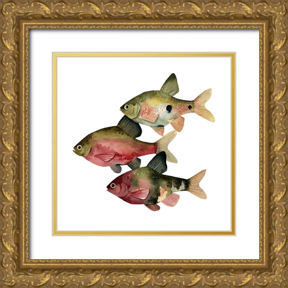 Scarvey, Emma 12x12 Gold Ornate Wood Framed with Double Matting Museum ...