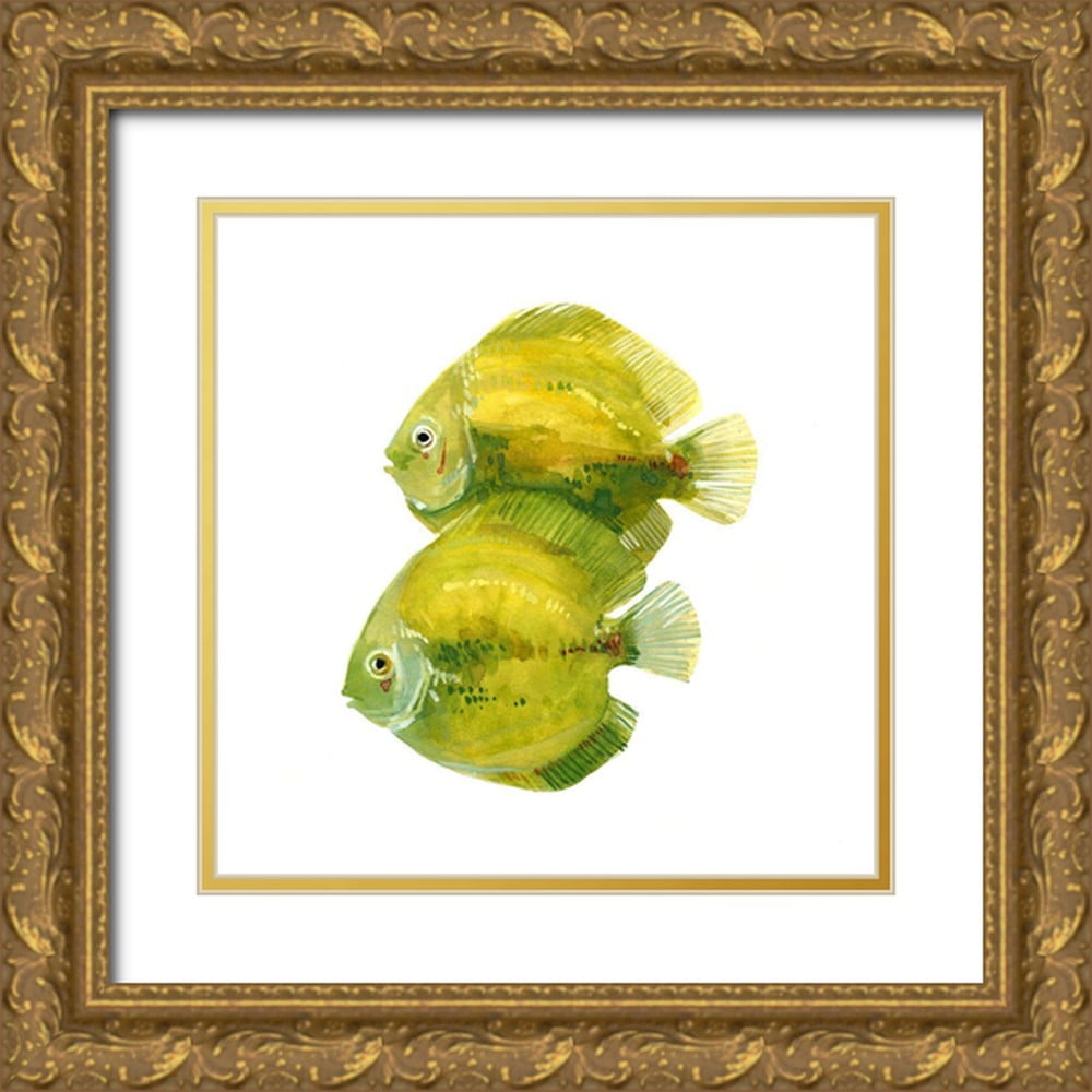 Scarvey, Emma 15x15 Gold Ornate Wood Framed with Double Matting Museum ...