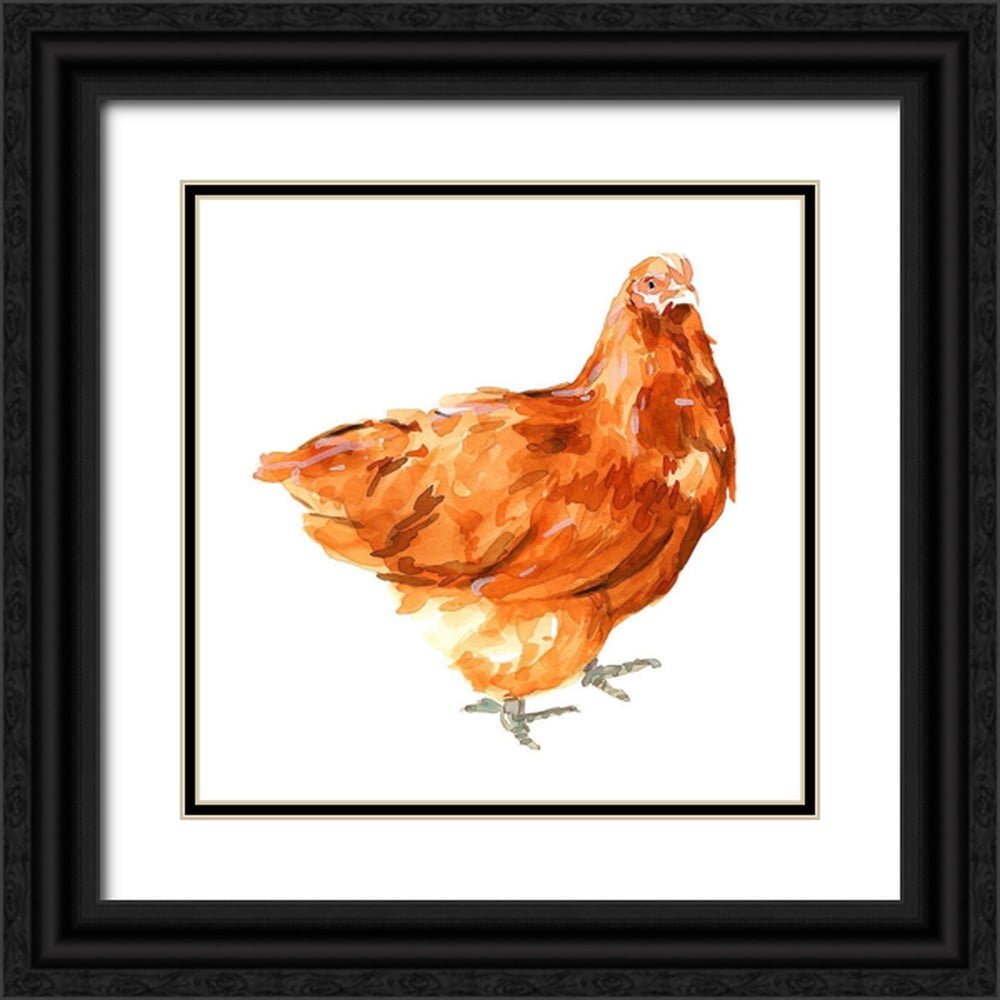 Scarvey, Emma 26x26 Black Ornate Wood Framed with Double Matting Museum ...