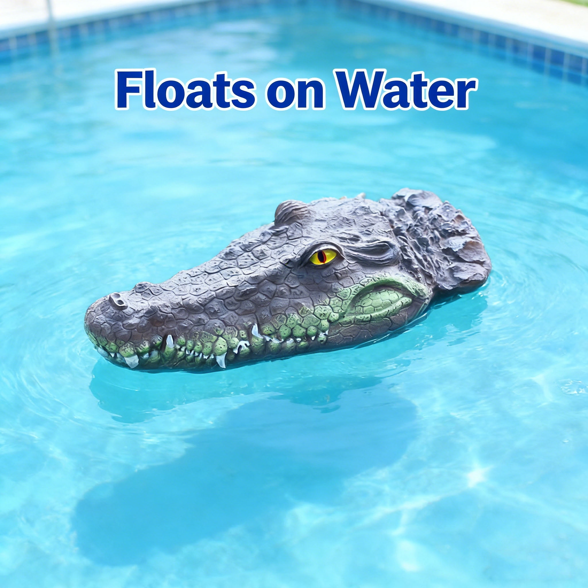 Scary Alligator Head Statue Decor,Realistic Floating Alligator Decoy ...