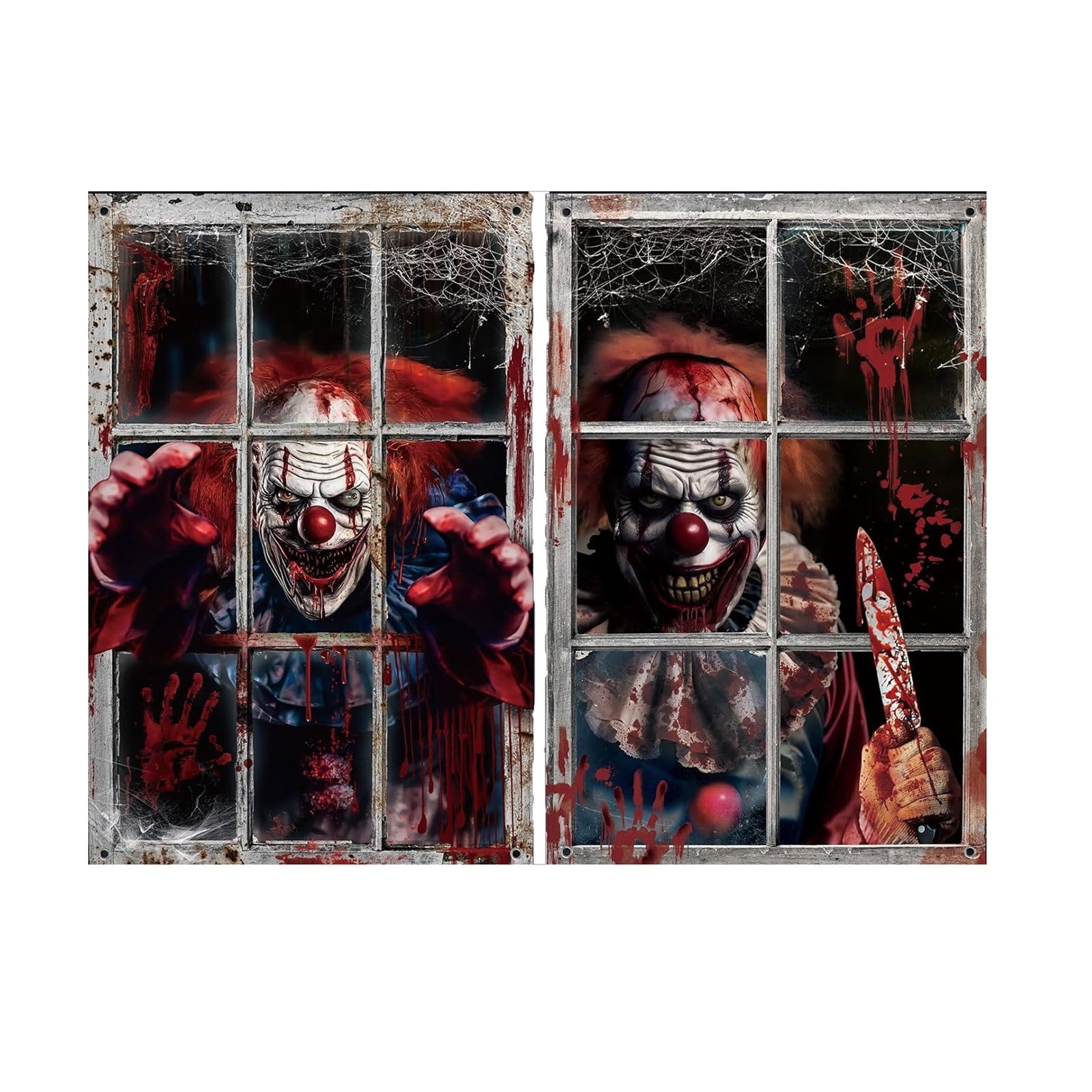 Scary Bloody Clown Window Posters Halloween Decorations, Creepy Horror ...