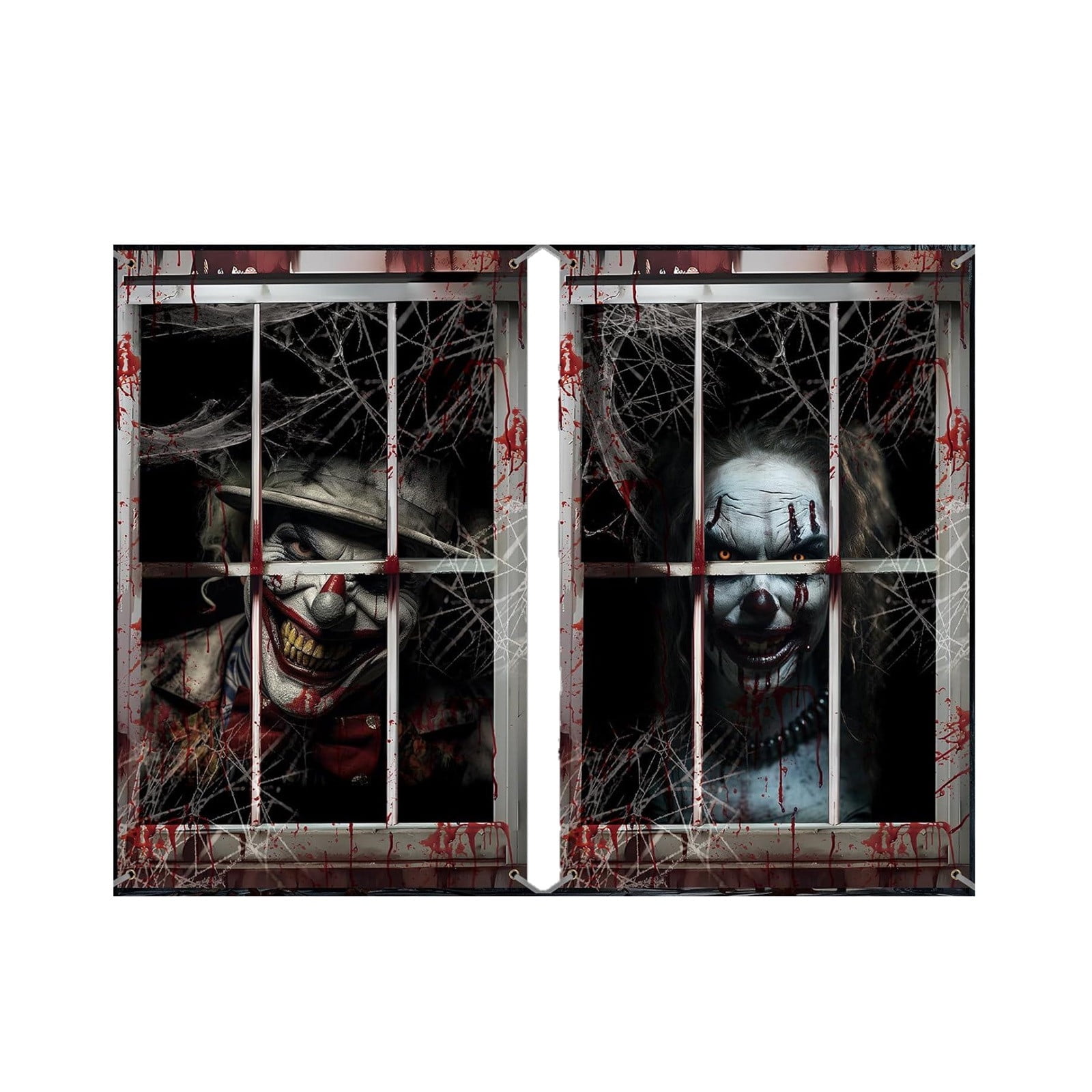 Scary Bloody Clown Window Posters Halloween Decorations, Creepy Horror ...