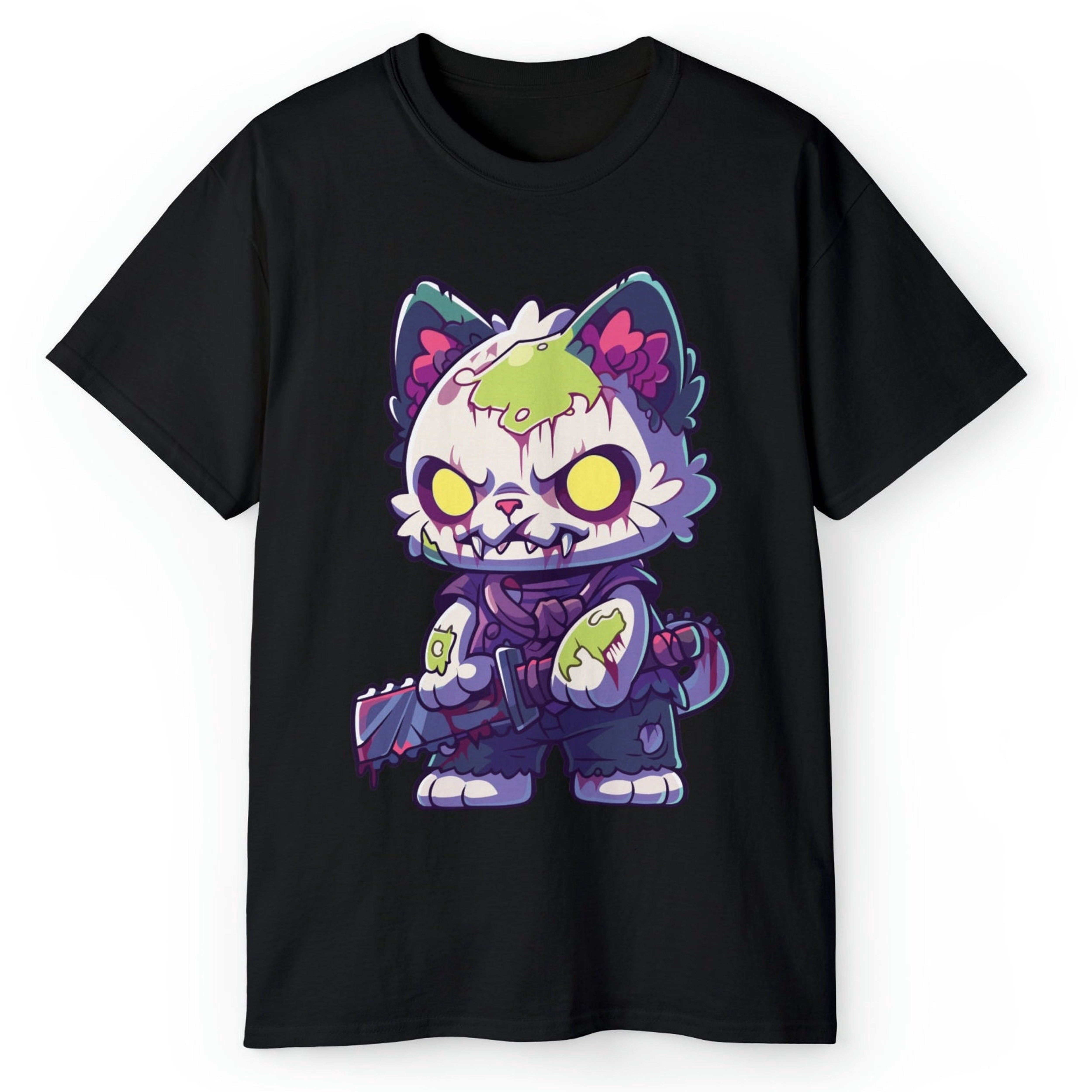 Scary Cat Halloween TShirt, zombie cat shirt, Undead Kitten, Monster ...