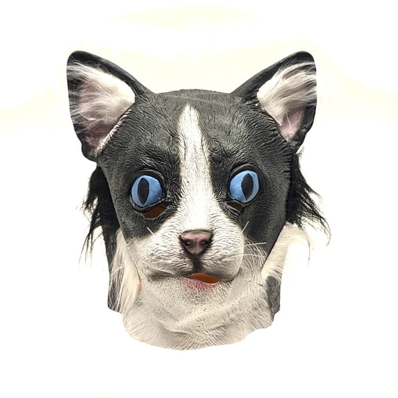 Scary Cat Head Full Face Furry Mask Cosplay Movie Prop Adult Halloween ...