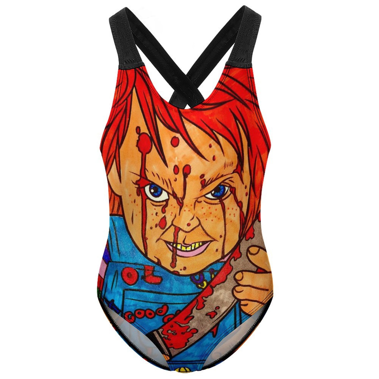 Scary Chucky Girl's One-piece Swimsuit Summer Children's Beach Swimwear ...
