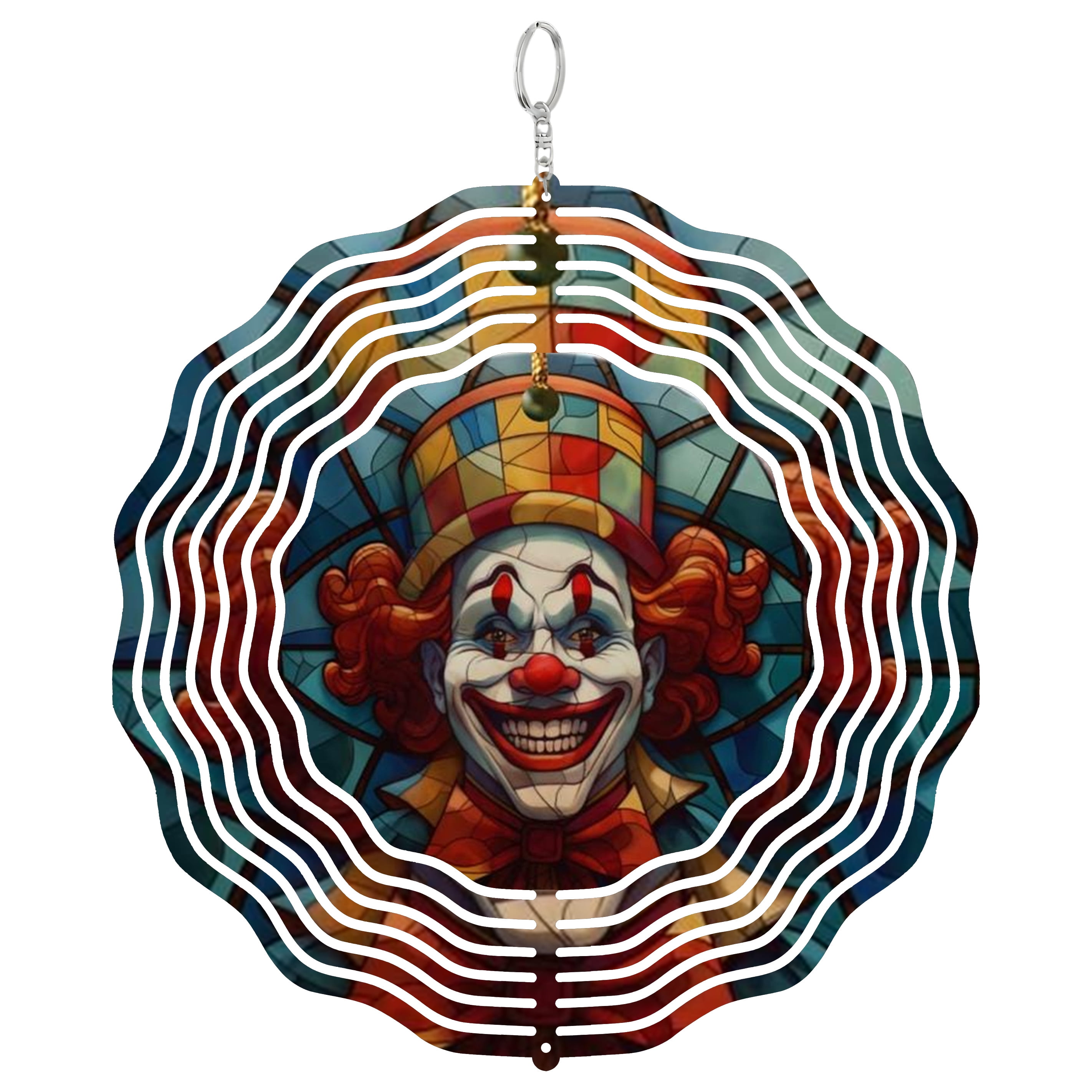 Scary Circus Clown 3D Wind Spinner Kinetic Hanging Garden Decor ...