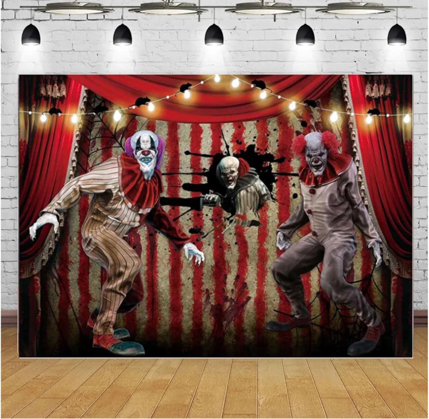 Scary Circus Themed Halloween Photography Backdrop Wall with Giant Evil ...