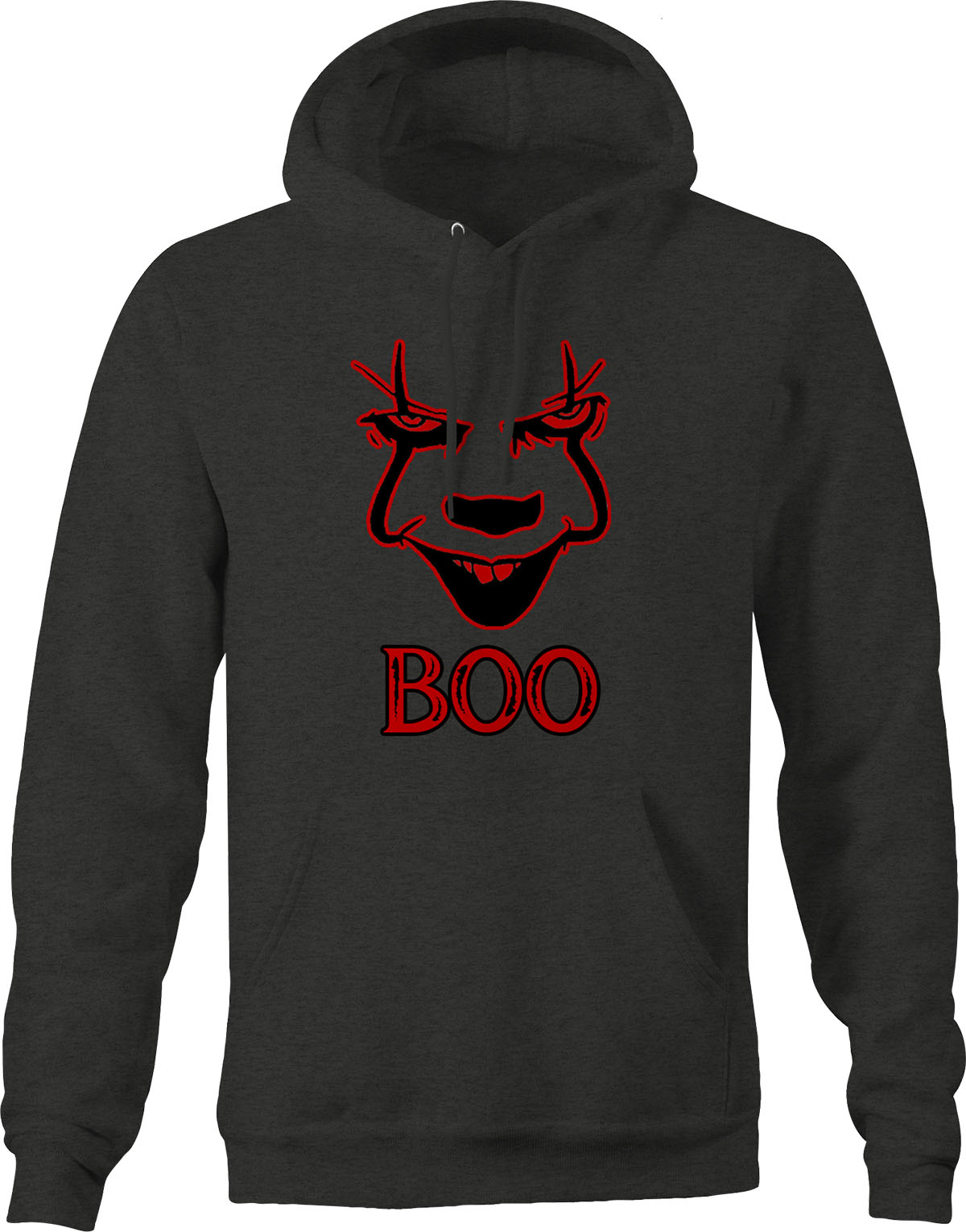 Scary Clown Boo Horror Movie Halloween Hoodies for Men Large Dark Gray ...