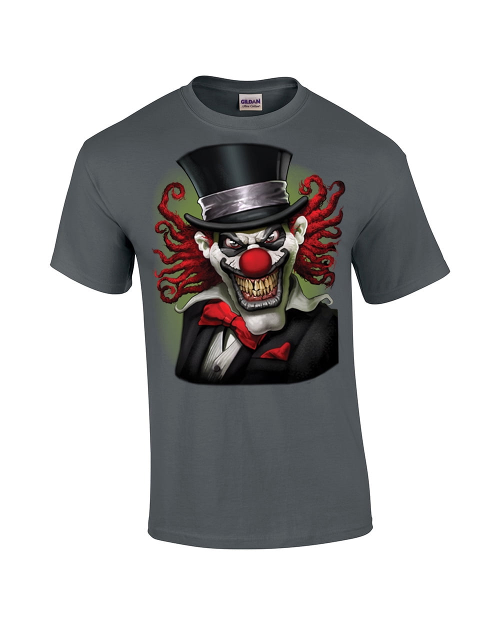 Scary Clown Crazy Clown In A Top Hat Spooky Jester Creepy Spooky Tee ...