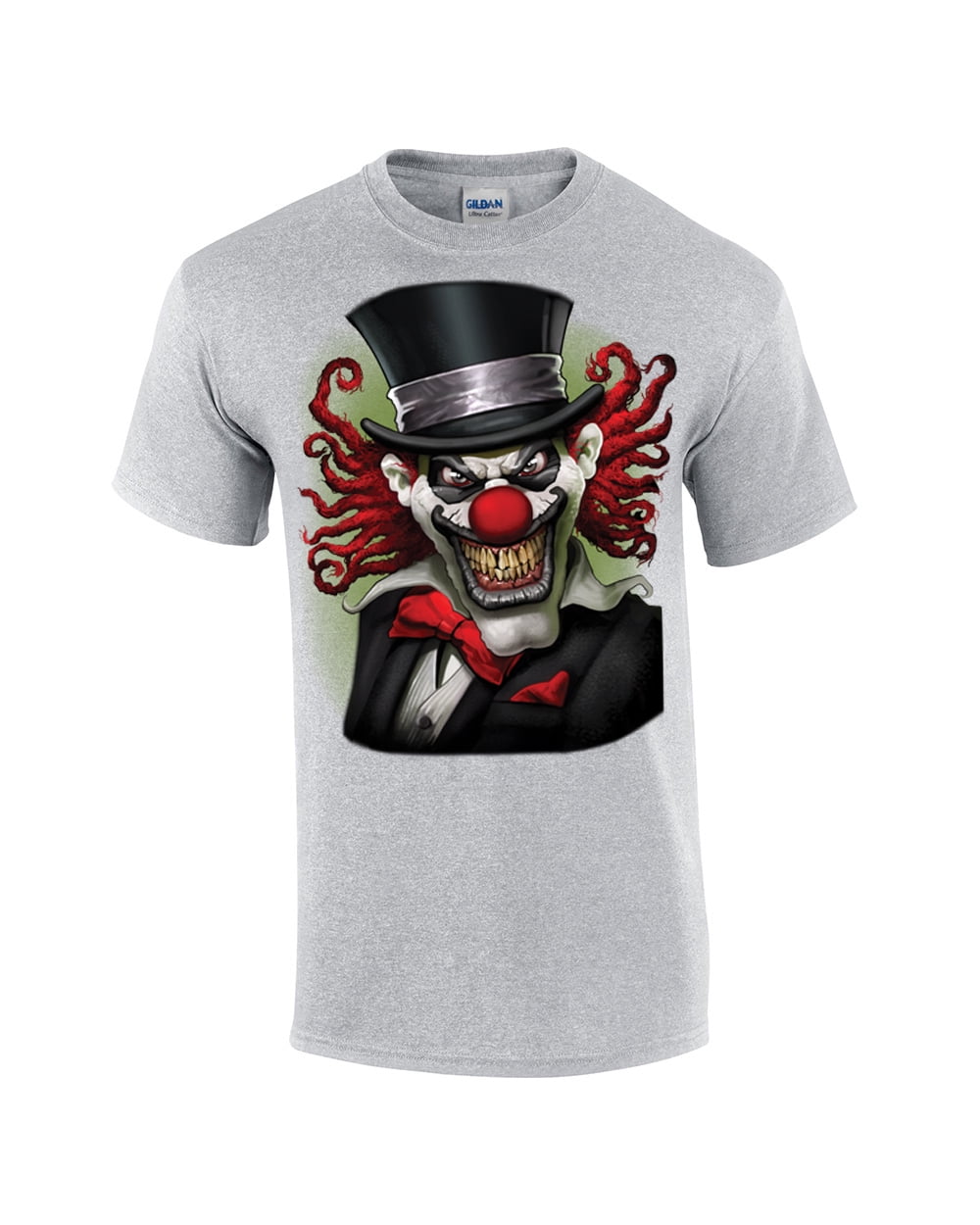 Scary Clown Crazy Clown In A Top Hat Spooky Jester Creepy Spooky Tee ...