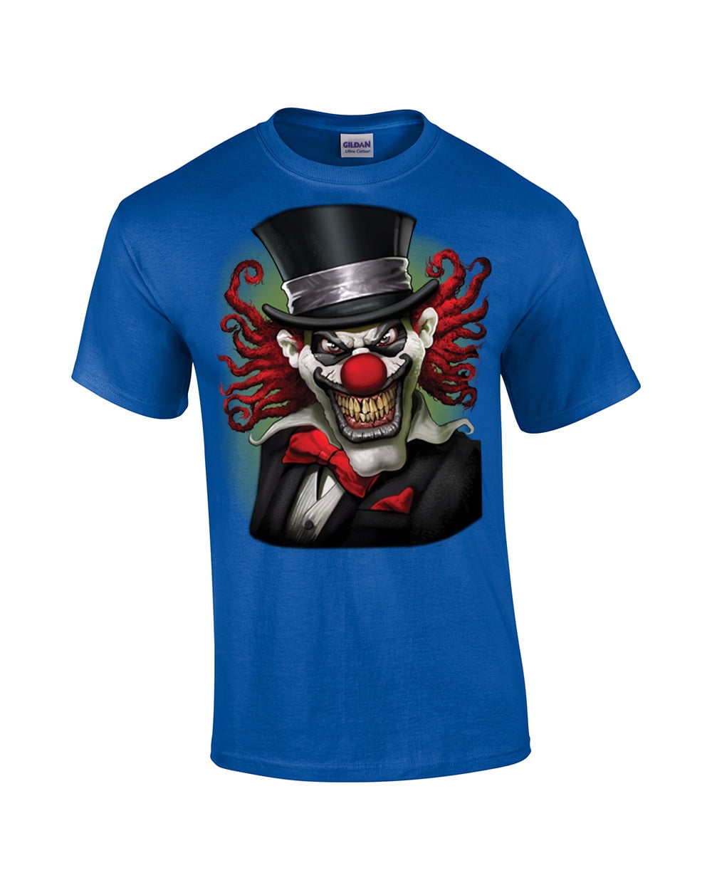 Scary Clown Crazy Clown In A Top Hat Spooky Jester Creepy Spooky Tee ...