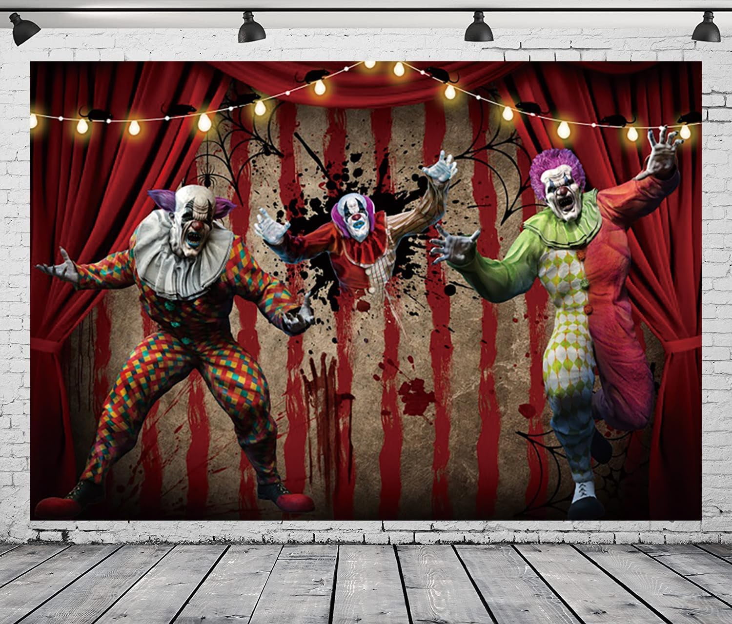 Scary Clown Decorations Backdrop Horror Circus Theme Halloween ...
