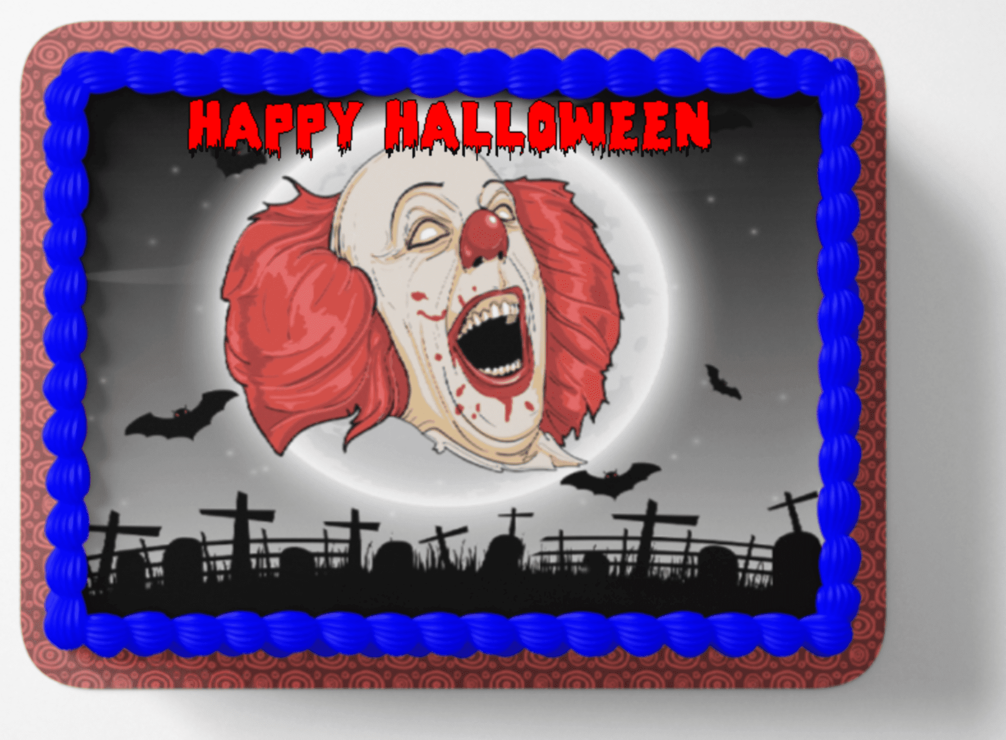 Scary Clown Image Edible Cake Topper Decoration Edible Frosting Sheet ...