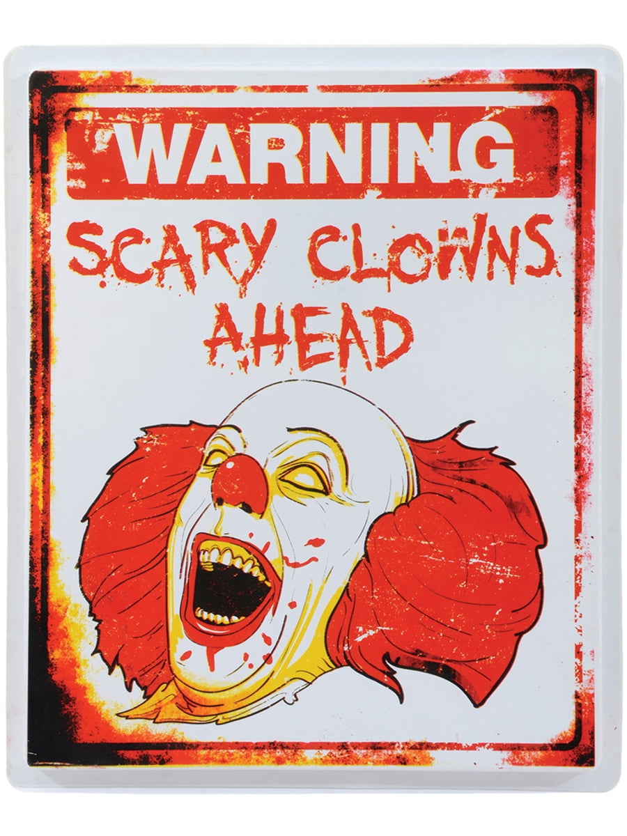 Scary Clown Sign Halloween Party Decoration - Walmart.com