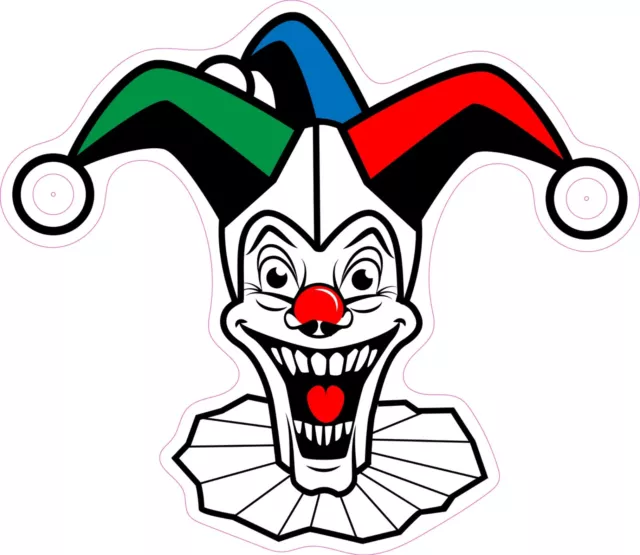 Scary Clown Tri-Color Joker Hat Sticker Window Decal Multiples Phone ...