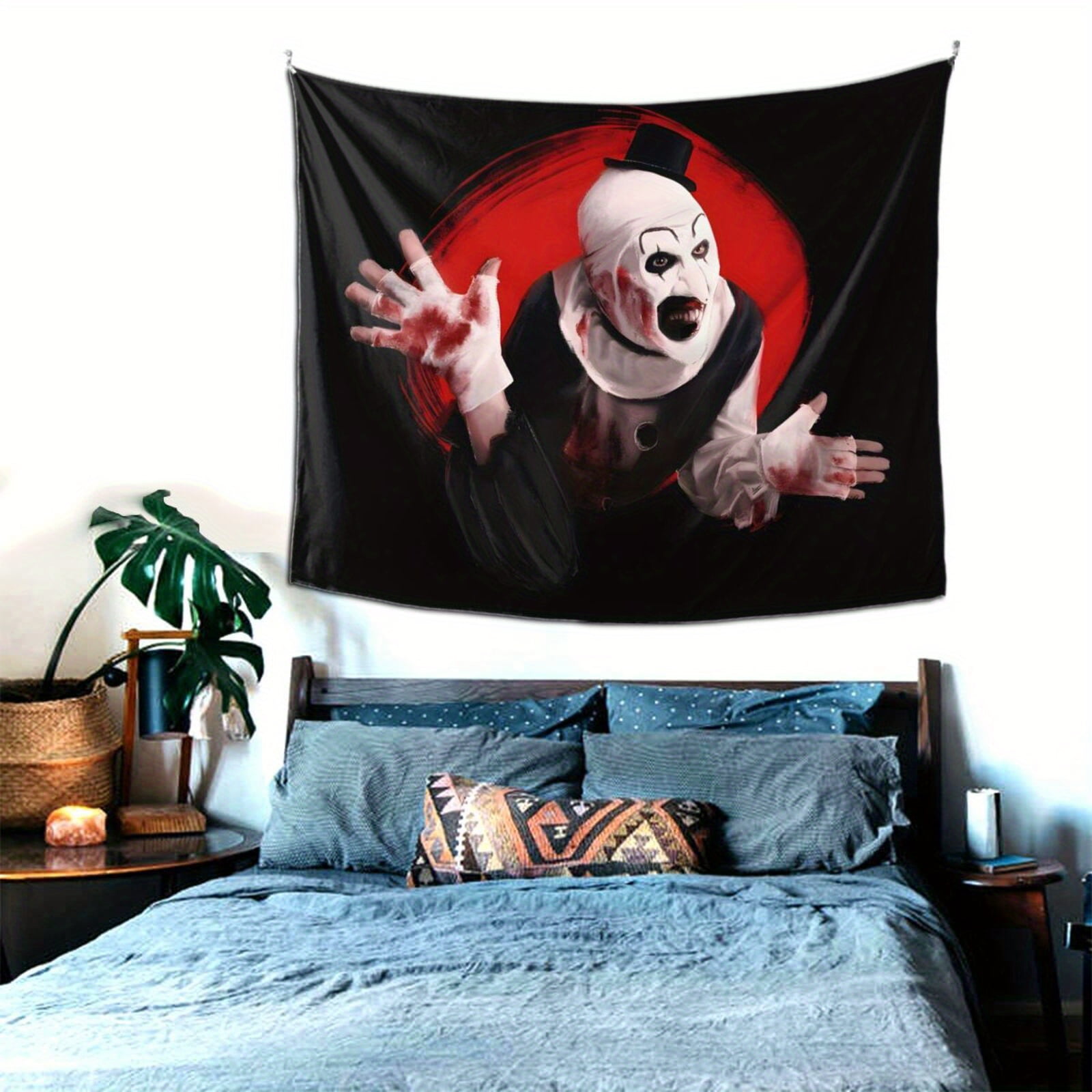 Scary Clown Vintage Style Tapestry - Horror Movie Wall Hanging for ...
