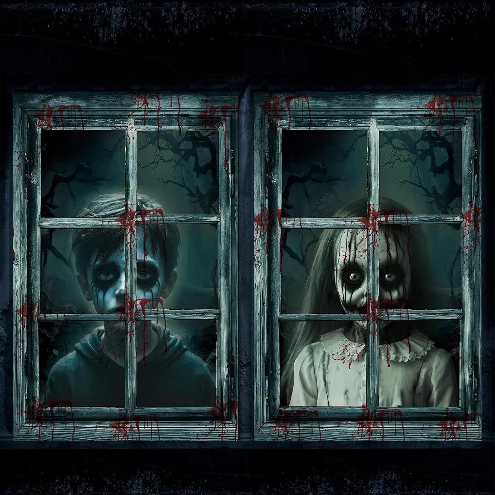 Scary Clown Window Decorations for Halloween Bloody Clown Window Poster ...