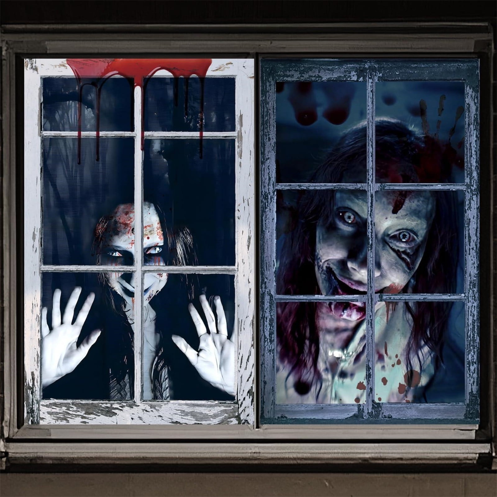 Scary Clown Window Decorations for Halloween Bloody Clown Window Poster ...
