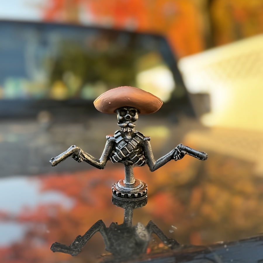 Scary Cowboy Skull Gunslinger Hood Ornament Sculpture, Hot Rod 3D ...