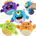 Scary Creatures Monster Plush Squishy Ball- Assorted- Relieves Stress ...