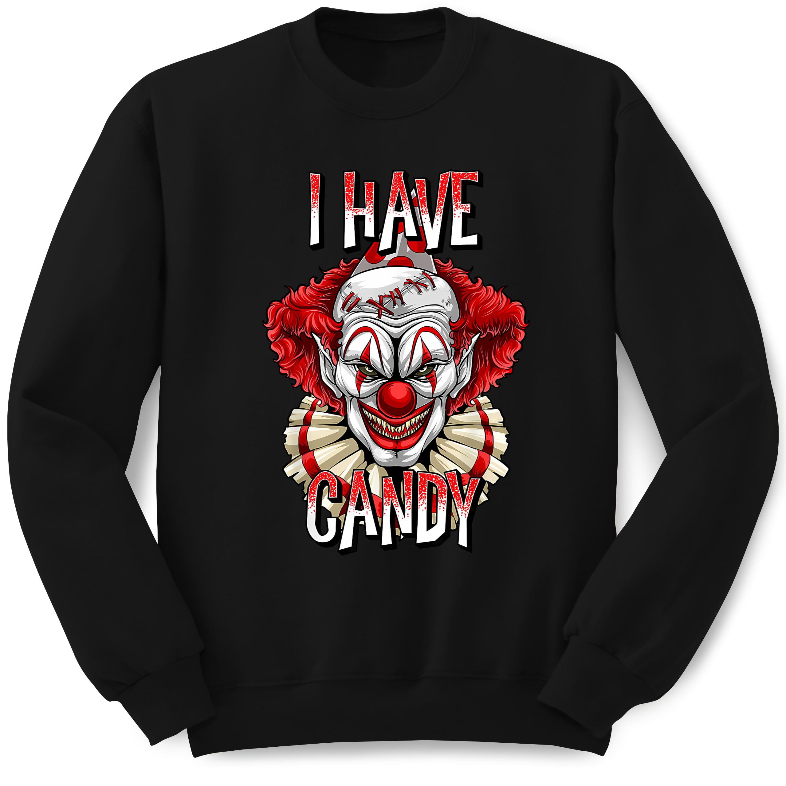 Scary Creepy Clown Halloween I Have Candy Vintage Sweatshirt - Walmart.com