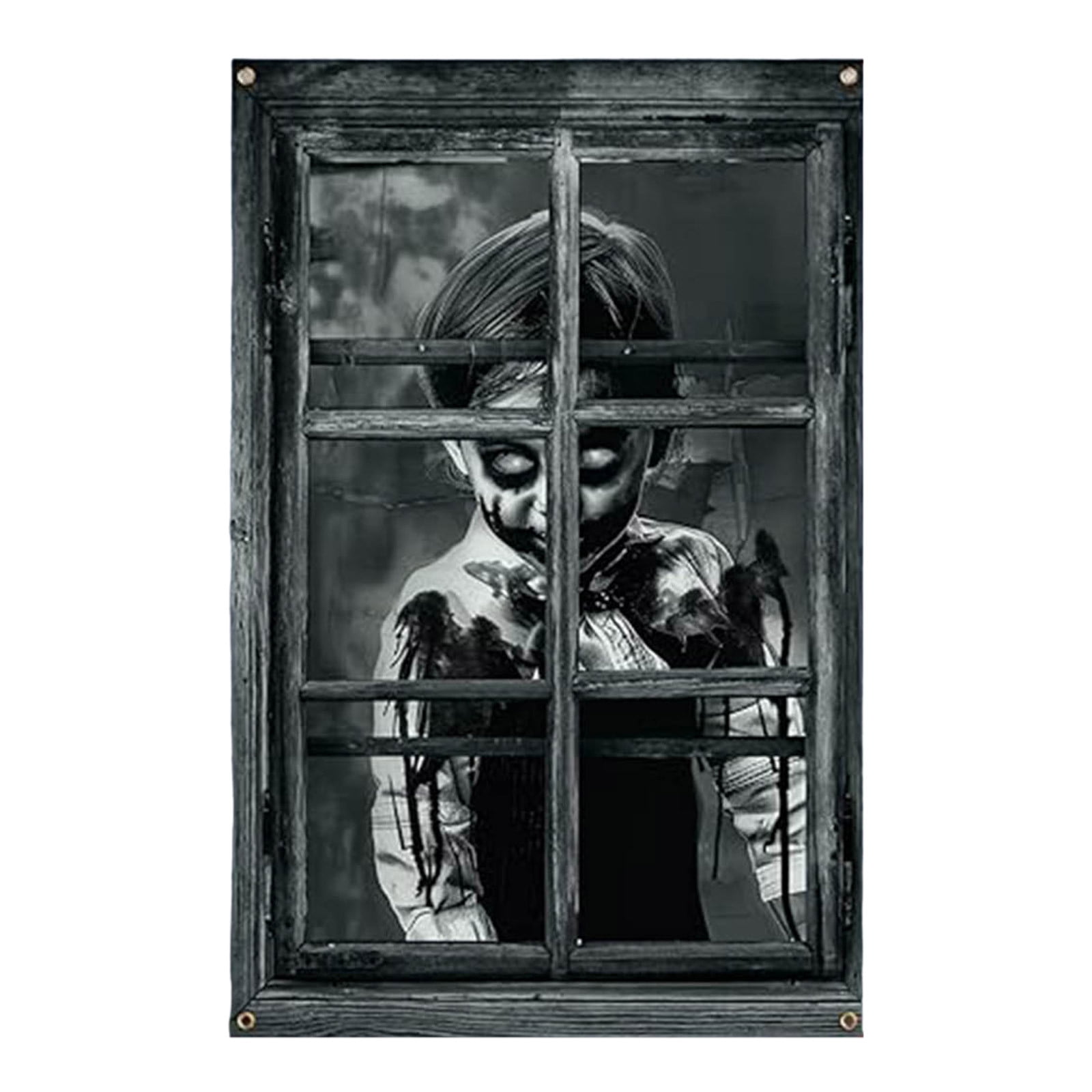 Scary Curtain Window Silhouette Decoration Window Cover Theme Window ...
