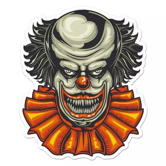 Scary Evil Clown Sticker Indoor Outdoor Phone Decal Water Bottle ...