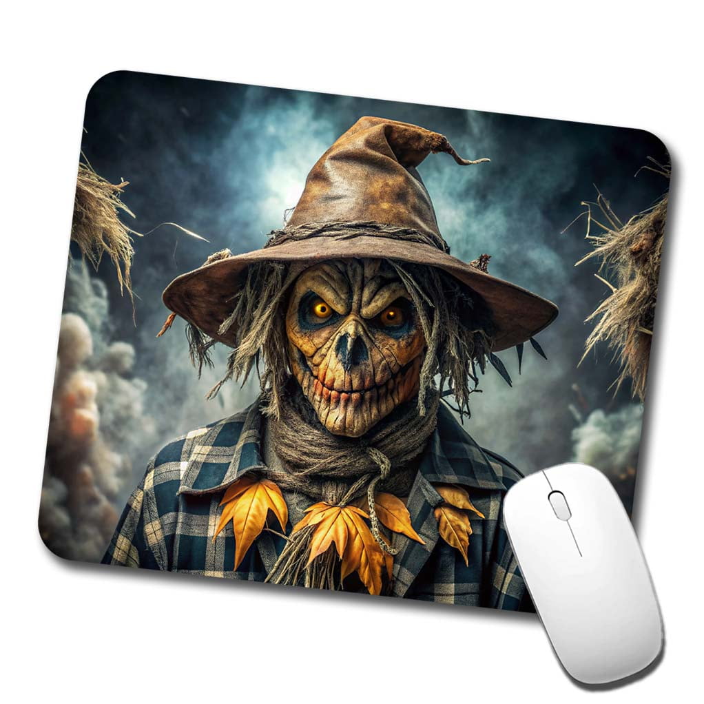 Scary Evil Scarecrow Black Watercolor Mouse Pad Low Profile Gaming Mat ...
