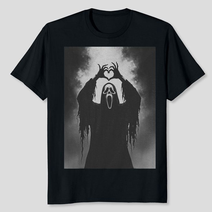 Scary Face Horror Poster T-Shirt, Men's And Women's Graphic Tee 100% ...