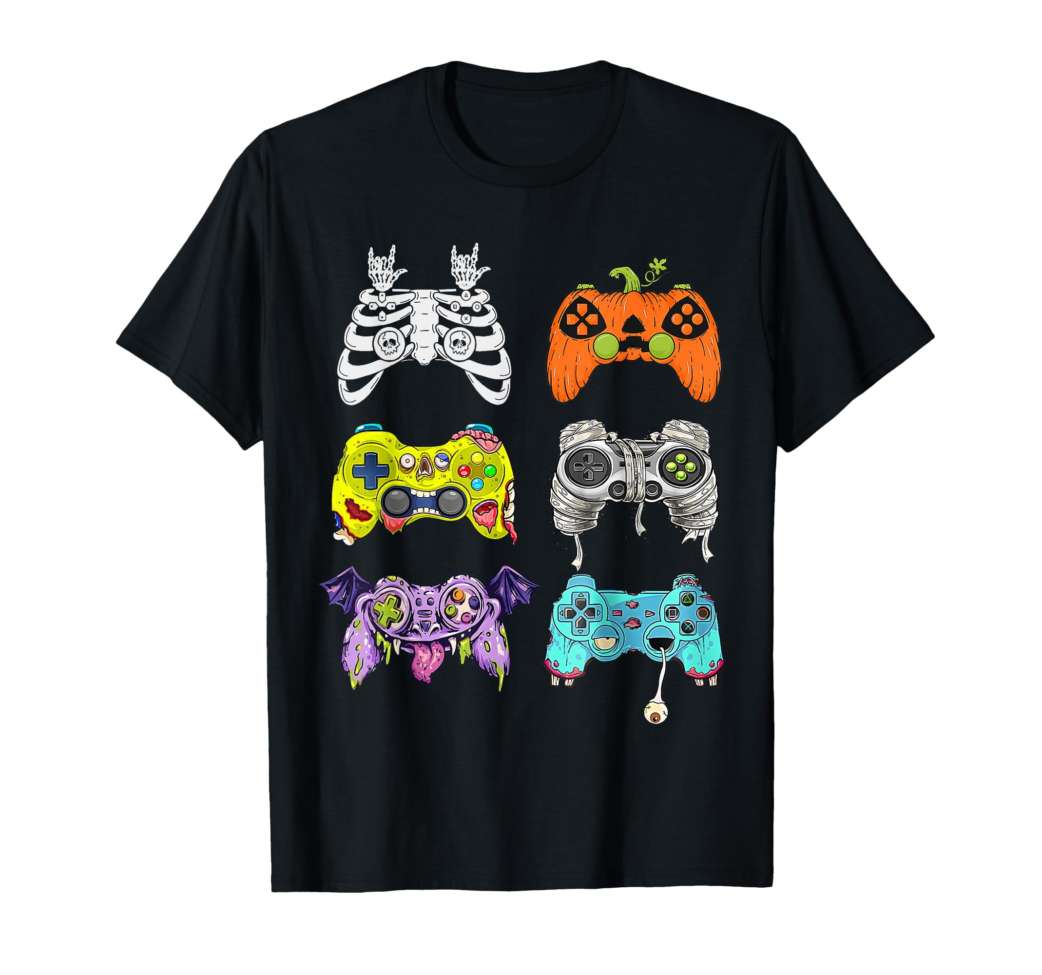 Scary Game Controller Halloween Gamer Costume Boys Kids T-Shirt ...