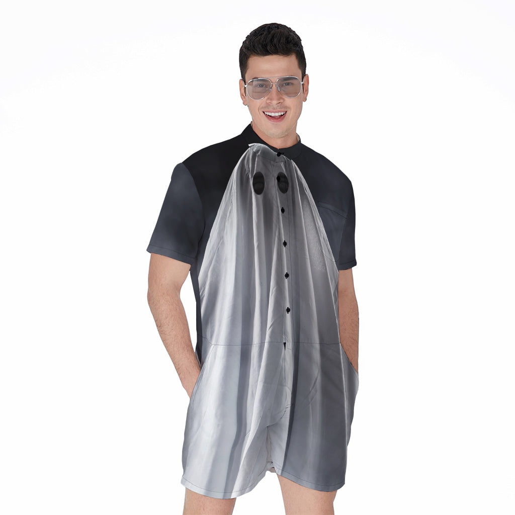 Scary Ghost 3D Short Sleeve Men'S Rompers Casual Summer Jumpsuits ...