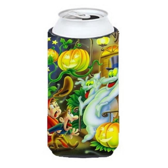 Scary Ghosts & Halloween Trick or Treaters Tall Boy Can cooler Hugger ...