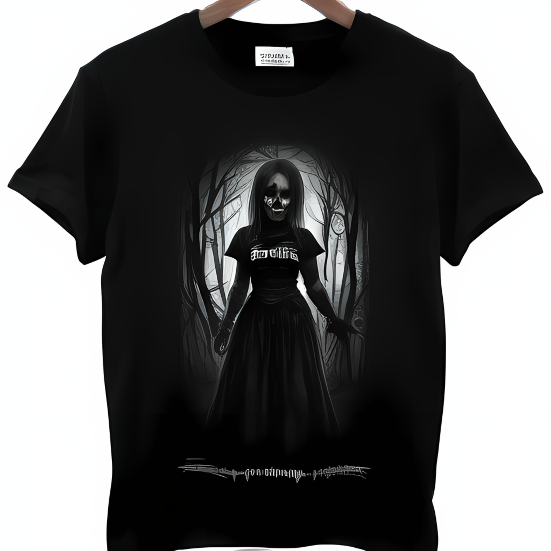 Scary Girl ' Hogsen' Horror Movie PosTeer Style T-Shirt Spooky Forest ...