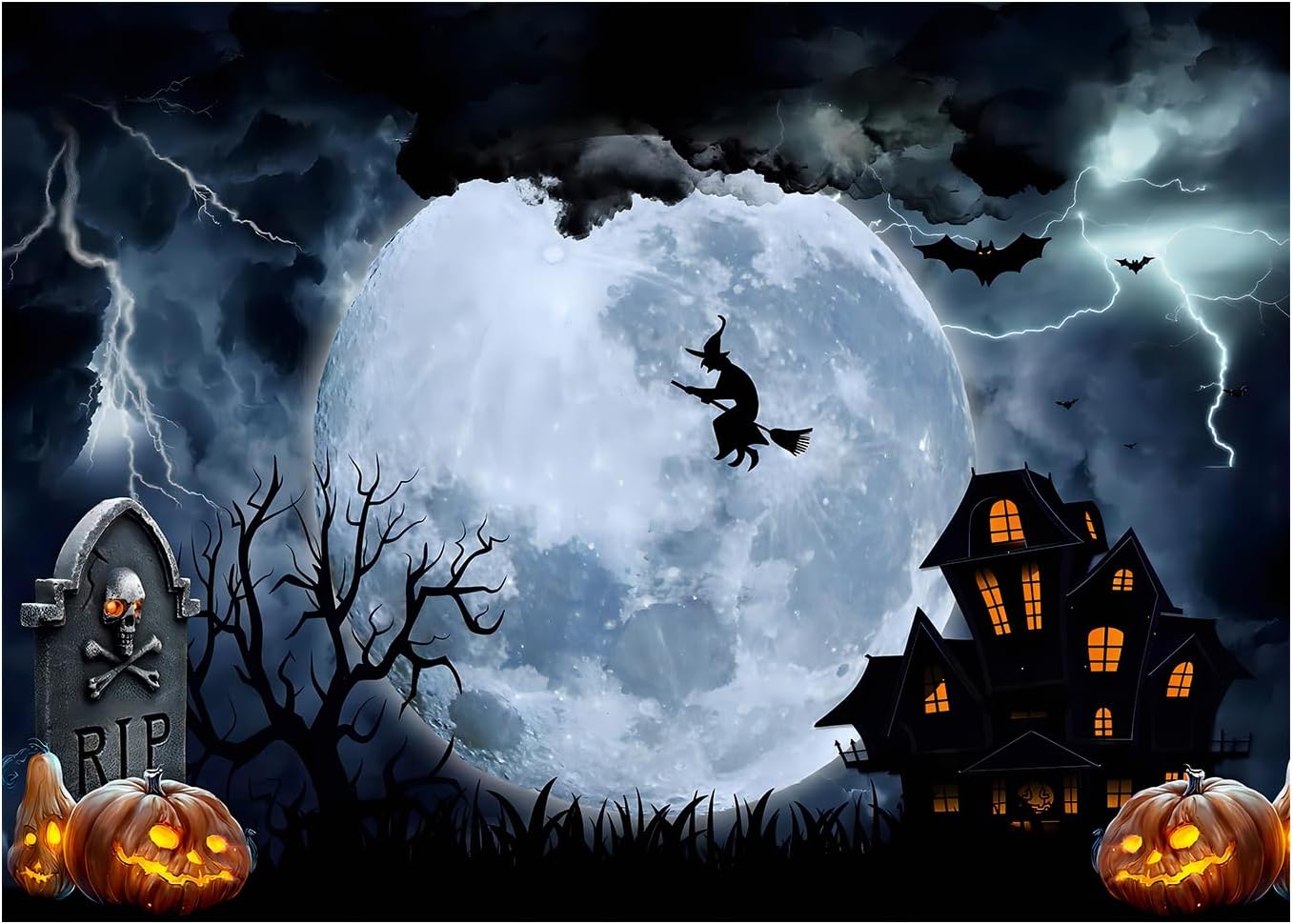 Scary Halloween Backdrop Pumpkin Photo Background for Horrible ...