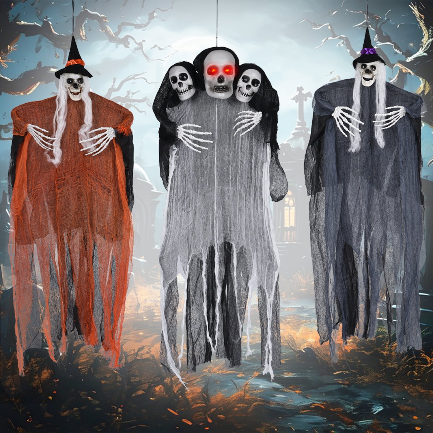 Scary Halloween Decorations Outdoor Hanging - 40" Halloween Hanging ...