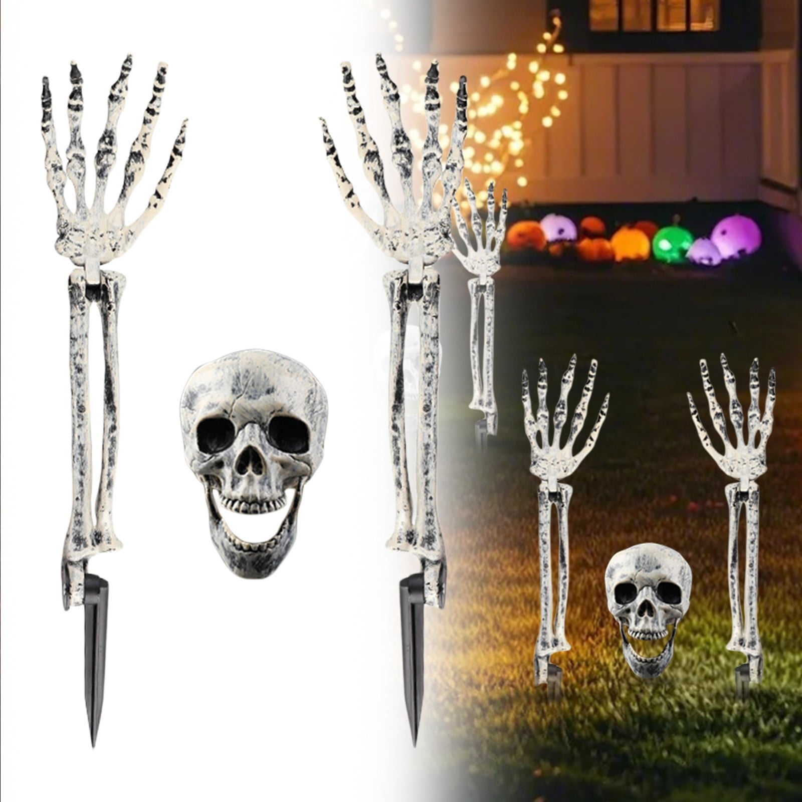 Scary Halloween Decorations Outdoor Skeleton Arms and Hands, Life Size ...