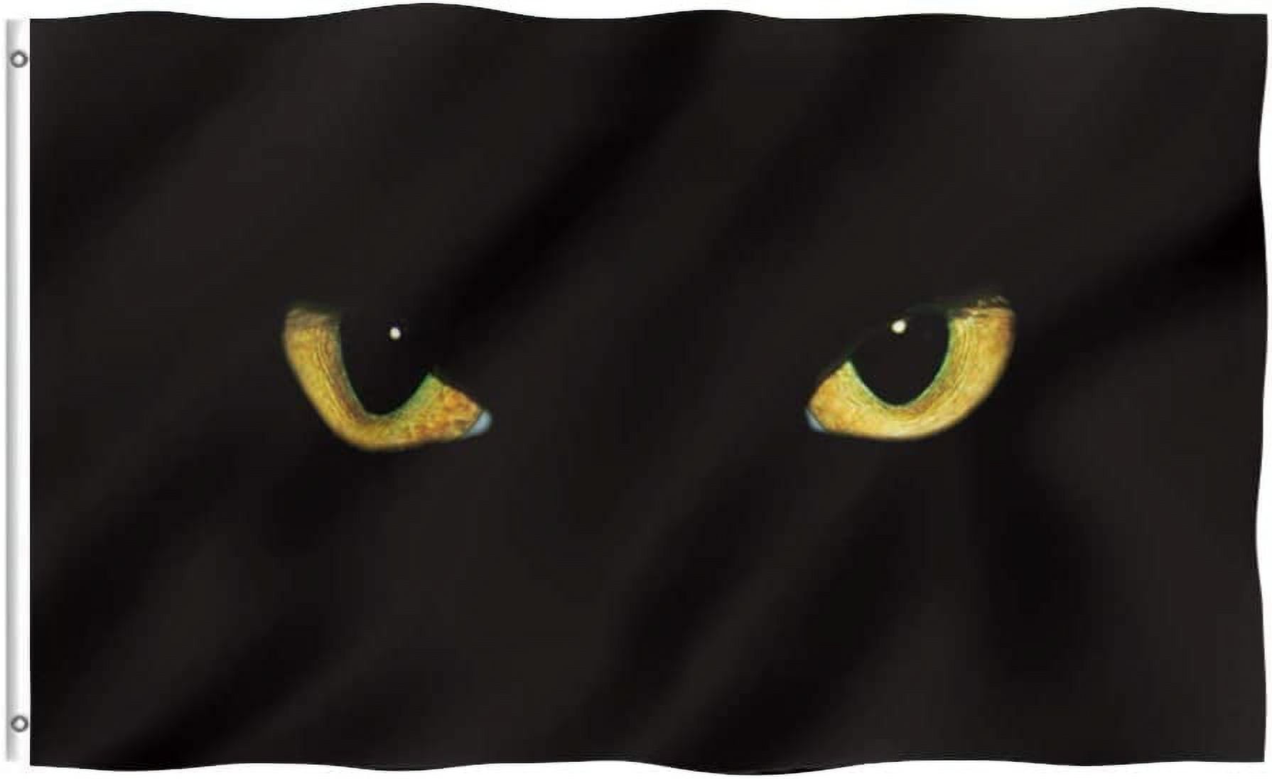 Scary Halloween Garden Flag Double Sided 3 Layers, Cool Black Cat's ...