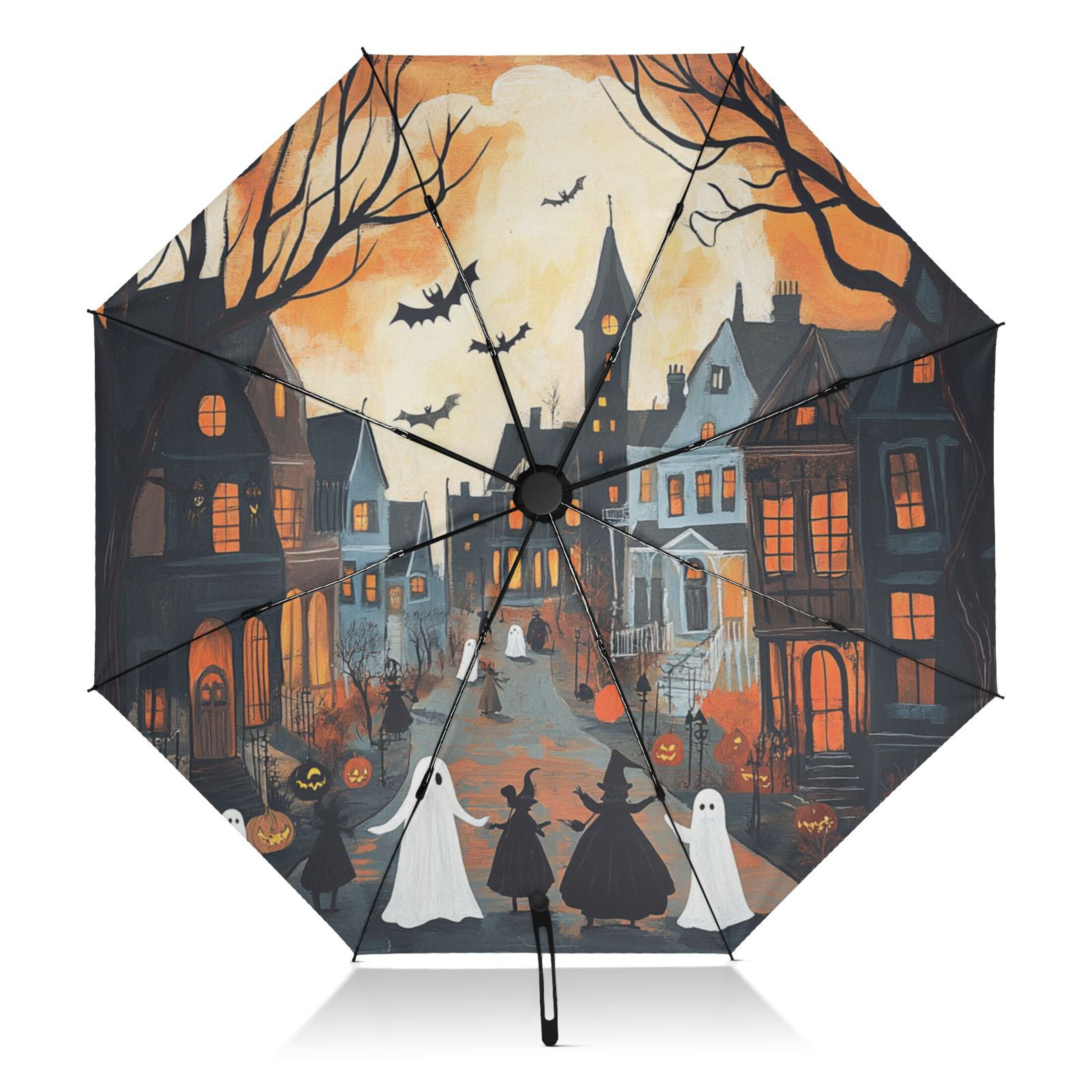 Scary Halloween Ghost Extra Large Automatic Umbrella, UV Protection ...