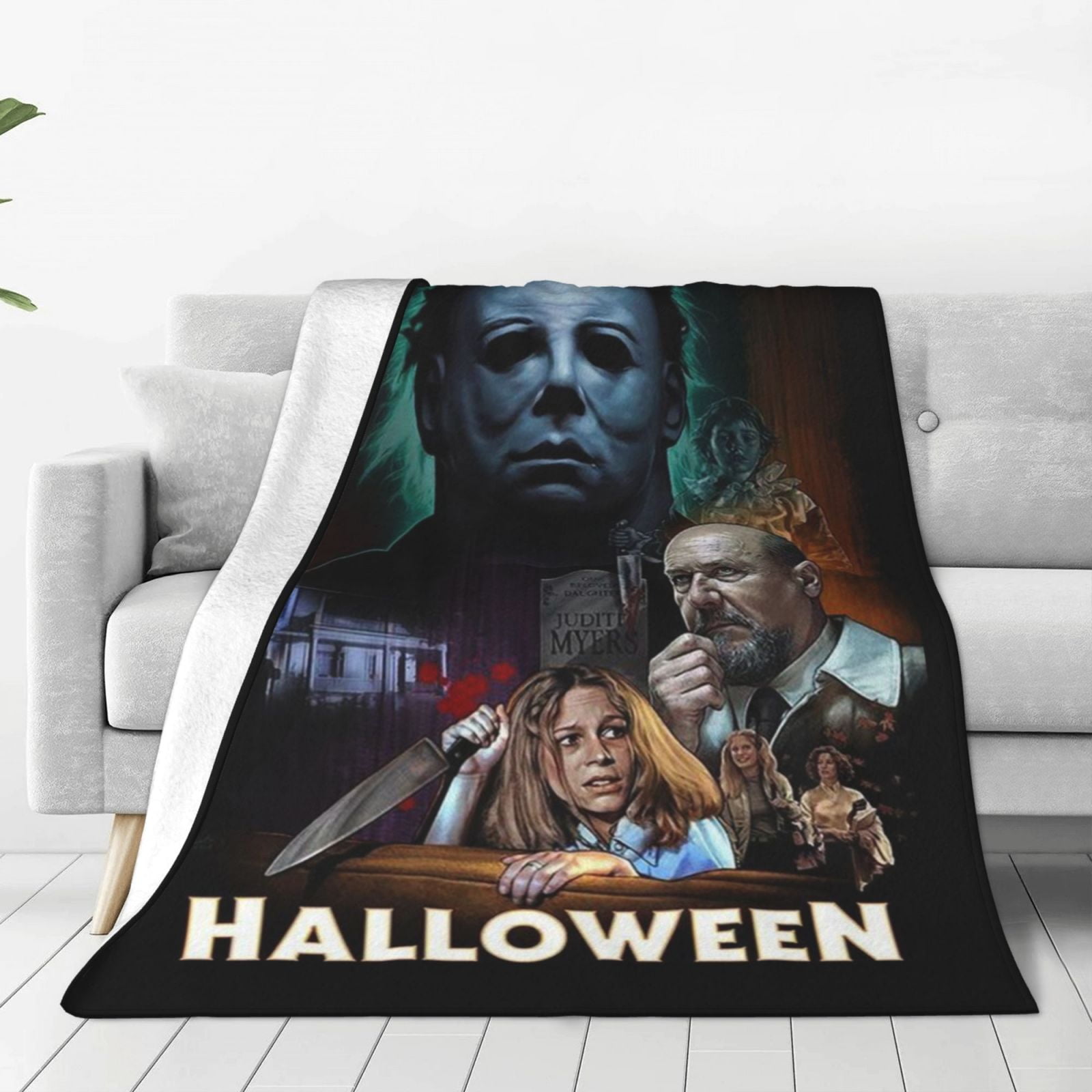 Scary Halloween Michael Myers Flannel Blanket Cozy Ultra-Soft Micro ...