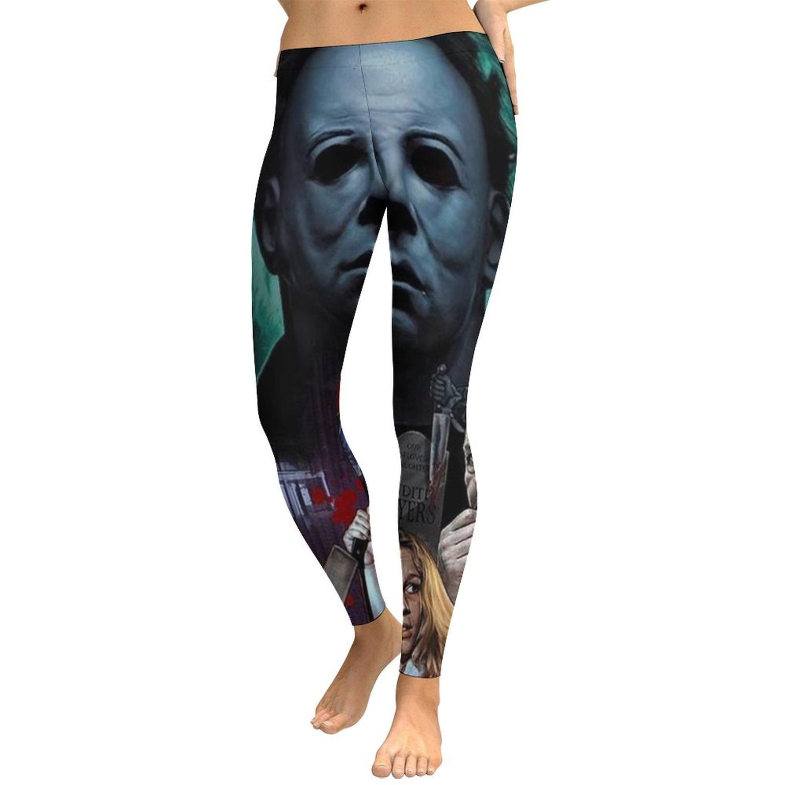 Scary Halloween Michael Myers Women's Yoga Pants High Waisted Tummy ...
