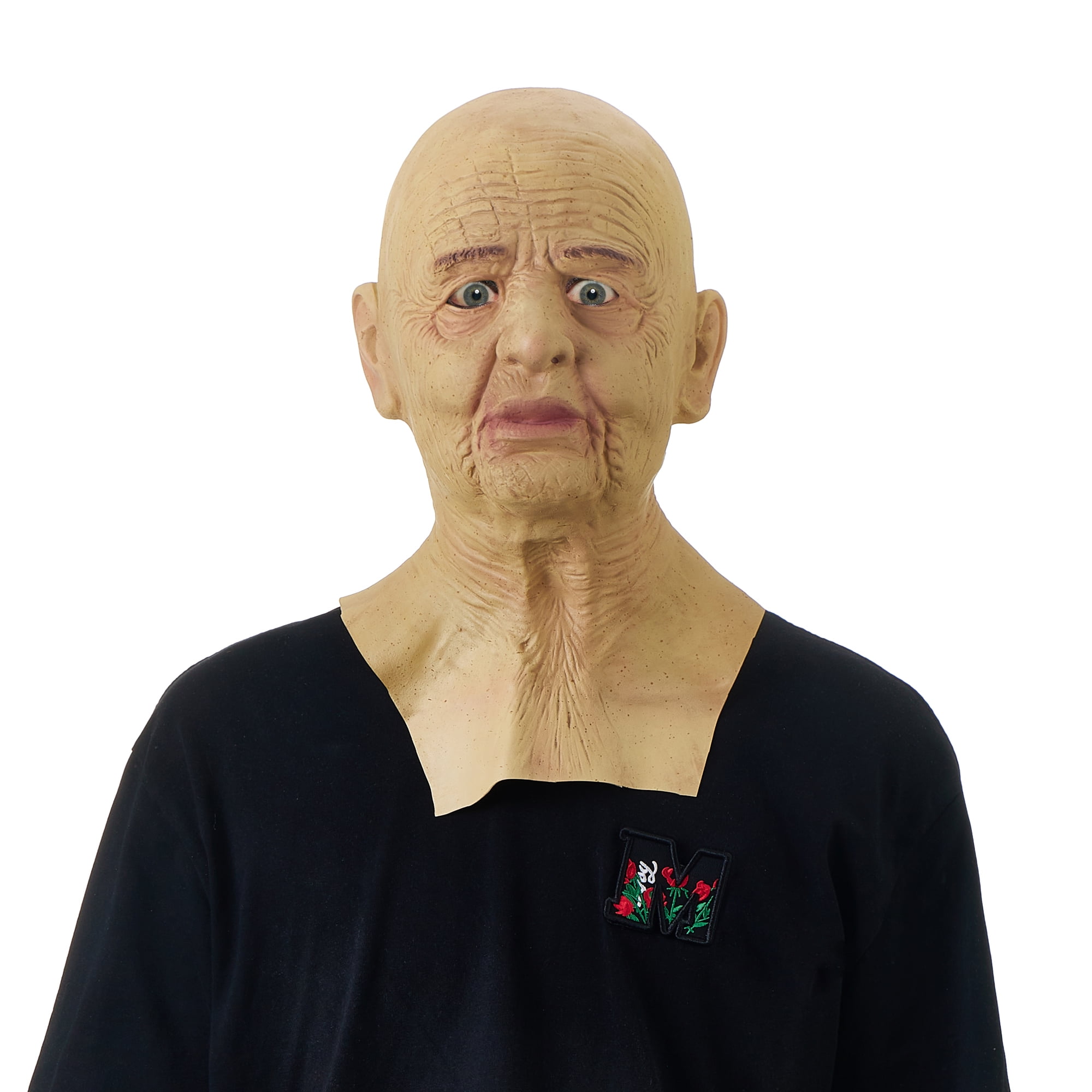 Scary Halloween Old Lady Mask Realistic Female Mask Grandma Mask Human